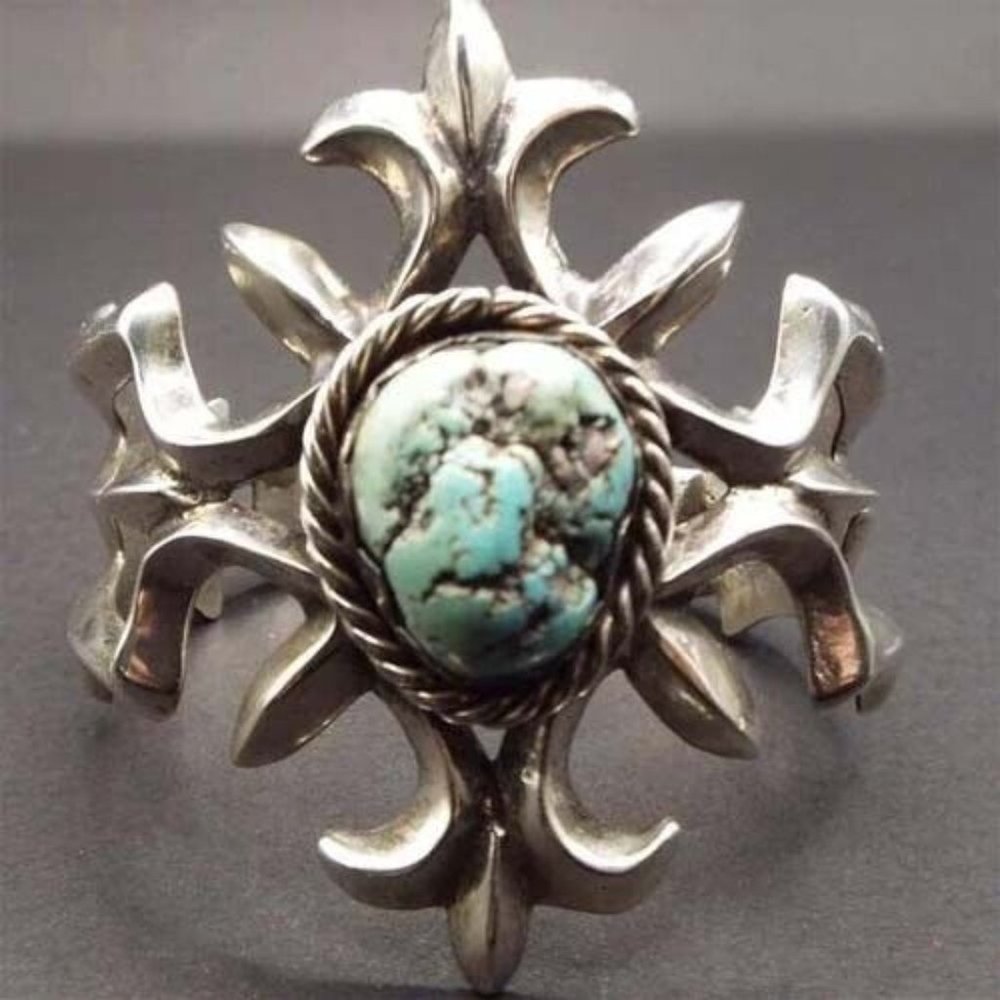 *Rare* Navajo Eugene Mitchell Turquoise 64 Gr 999 Sil… - Gem